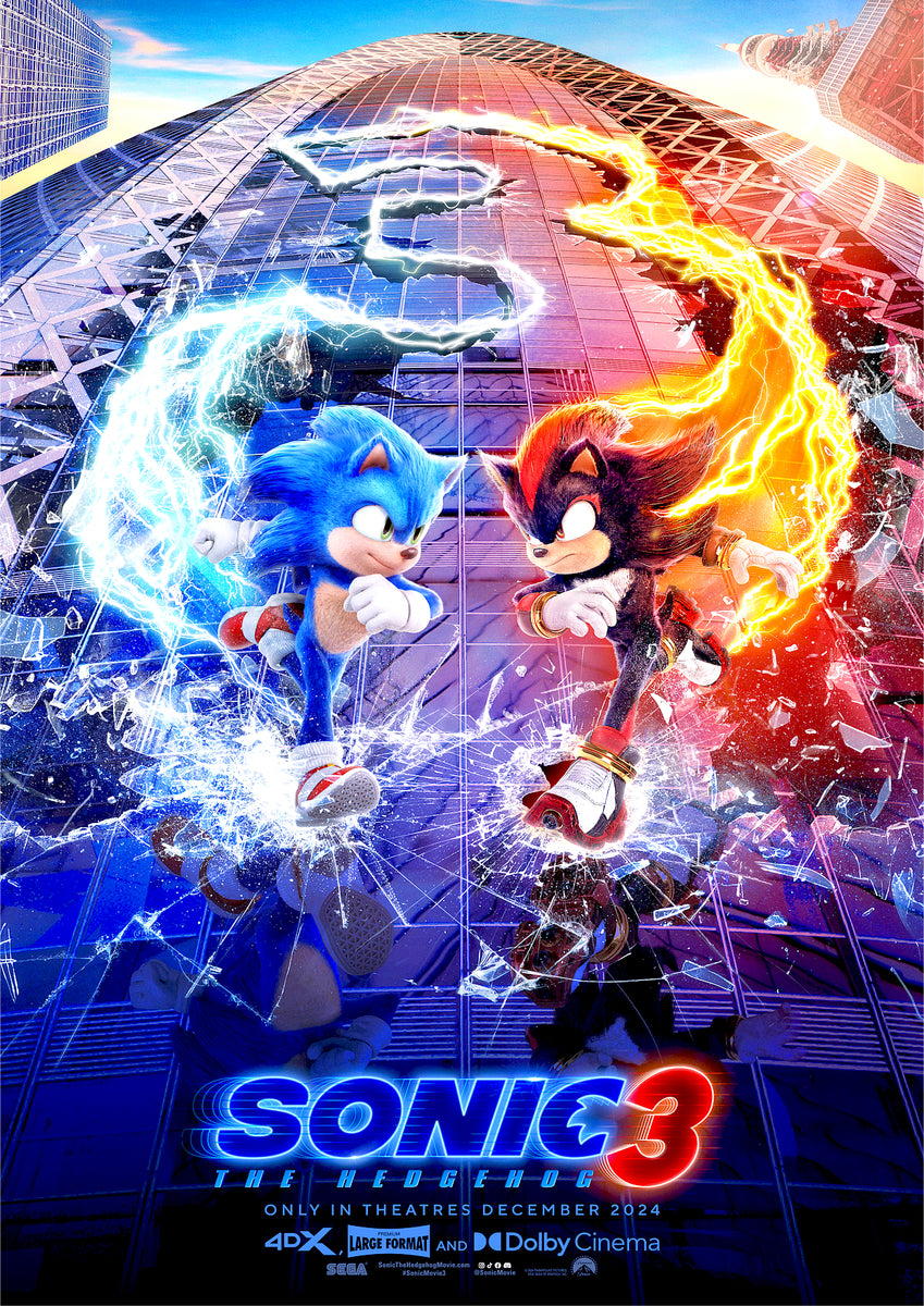 Sonic The Hedgehog 3 2024 Teaser Movie Poster – Blackheart Prints